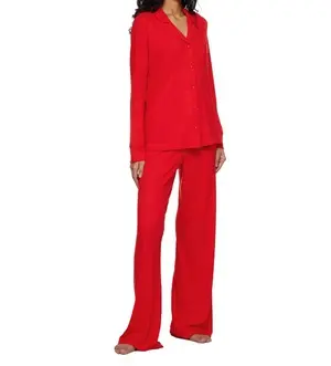 SKIMS Rib-knit Pajama Set - Red
