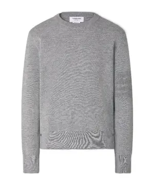 Thom Browne 4-bar Ottoman Milano-stitch Jumper - Light Gray