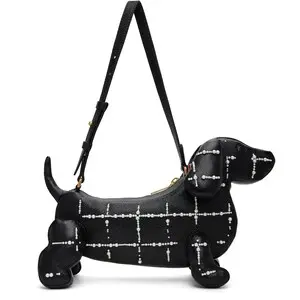 Thom Browne Baby Hector Leather Shoulder Bag - Black