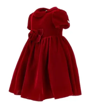 Monnalisa Rose-appliqué Peter Pan-collar Dress