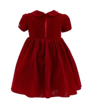 Monnalisa Rose-appliqué Peter Pan-collar Dress