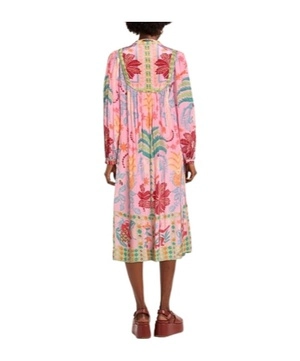 Farm Rio Printed Waist-cinching Long Dress