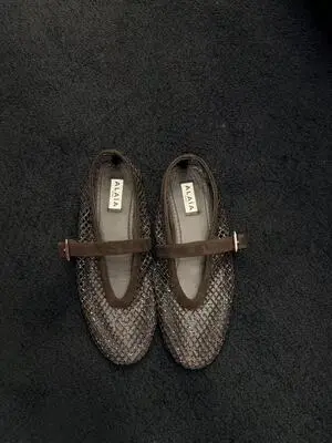 Alaïa Fishnet Embellished Ballet Flat