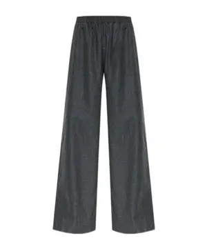 Fabiana Filippi Wool Elastic-waist Casual Trousers - Grey