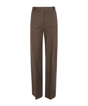 JOSEPH Tailored Trousers With Belt Loops - Brown