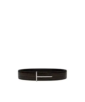TOM FORD Double-sided T-strap Belt - Brown/black