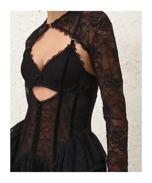 Zimmermann Valiant Lingerie Mini Dress - Black