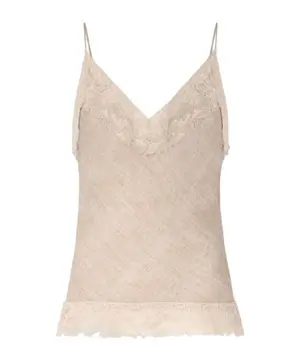 Ermanno Scervino Silk Georgette Camisole With Lace Details - No