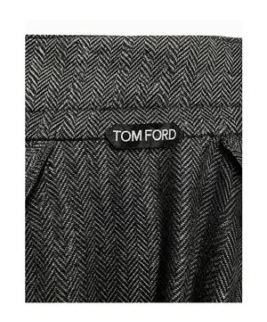 TOM FORD Herringbone Pattern Zip-up Jacket