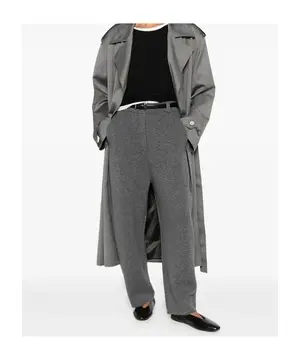 LISA YANG Wrenda Seam-detail Straight-leg Trousers - Graphite Gray