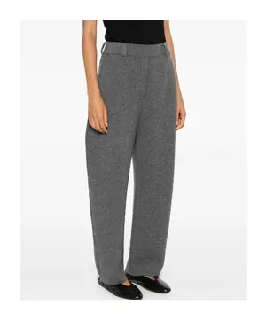 LISA YANG Wrenda Seam-detail Straight-leg Trousers - Graphite Gray