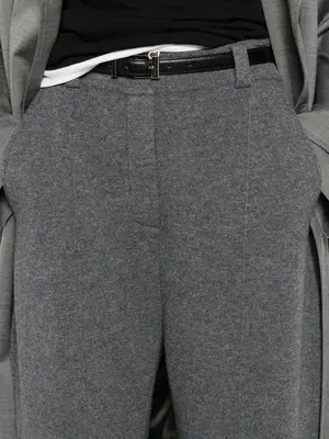LISA YANG Wrenda Seam-detail Straight-leg Trousers - Graphite Gray