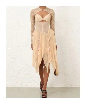 Zimmermann Valiant Lingerie Mini Dress - Cream