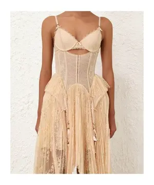 Zimmermann Valiant Lingerie Mini Dress - Cream