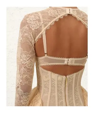 Zimmermann Valiant Lingerie Mini Dress - Cream
