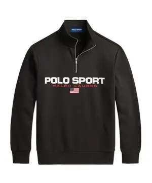 Polo Ralph Lauren Logo-print Half-zip Sweatshirt - Black