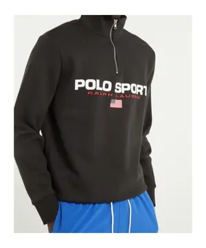 Polo Ralph Lauren Logo-print Half-zip Sweatshirt - Black