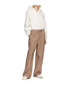 SKIMS Elastic Cotton Poplin Casual Pants - Brown