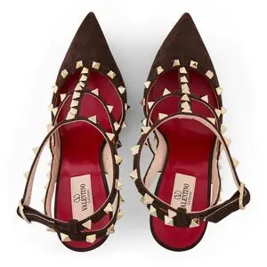 Valentino Garavani Rivet High Heel Pumps - Red