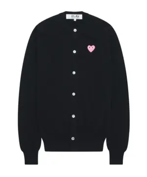 Play Comme Des Garcon Heart-patterned Crew-neck Cardigan