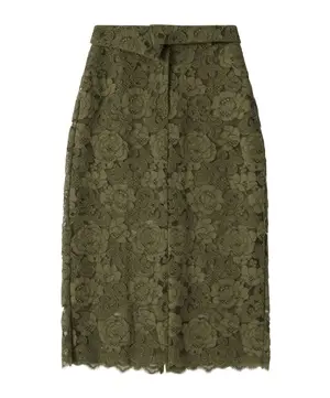 Simone Rocha Peeling Floral-lace Midi Skirt