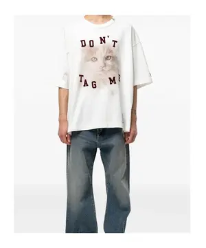 Mihara Yasuhiro Cat-printed T-shirt