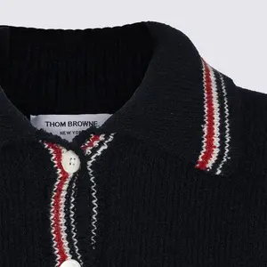 Thom Browne Hector Pointelle-knit Cardigan - Navy Blue