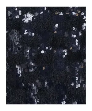 SEMICOUTURE Sequinned Fringe Sleeveless Top - Black