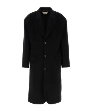 Marni Single Breasted Long Coat - Black