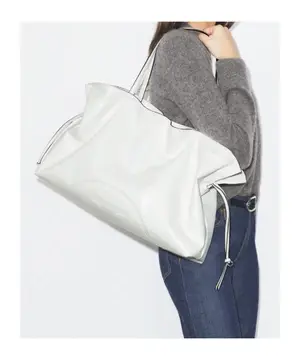 Tory Burch Ella Natuura Drawstring Tote - White