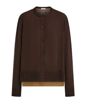 FERRAGAMO Cardigan With Silk Panel Detail
