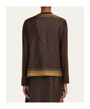 FERRAGAMO Cardigan With Silk Panel Detail