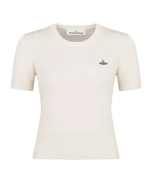 VIVIENNE WESTWOOD Bea Logo Knitted Top - Limestone