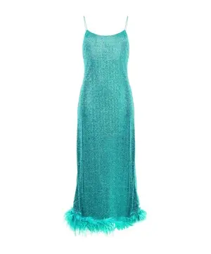 Oseree Feather-embellished Midi Dress - No