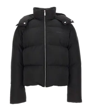 Off-White Zip-up High Neck Puffer Jacket
