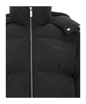 Off-White Zip-up High Neck Puffer Jacket