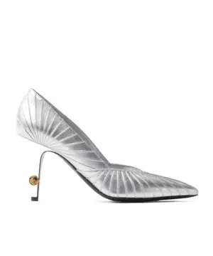 Versace Metallic Nappa Pumps 90 Mm - Silver