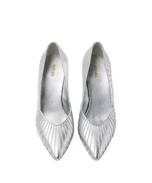 Versace Metallic Nappa Pumps 90 Mm - Silver