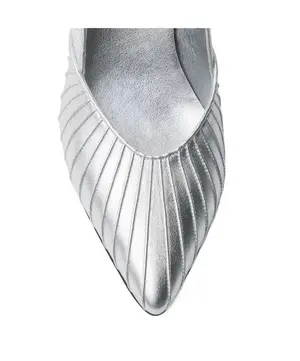 Versace Metallic Nappa Pumps 90 Mm - Silver