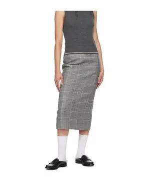 Thom Browne High-waisted Plaid Flannel Skirt