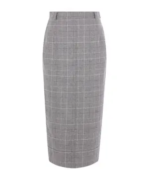 Thom Browne High-waisted Plaid Flannel Skirt - Medium Gray