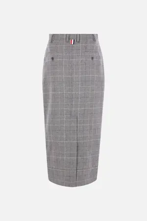 Thom Browne High-waisted Plaid Flannel Skirt - Medium Gray