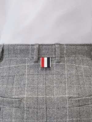 Thom Browne High-waisted Plaid Flannel Skirt - Medium Gray