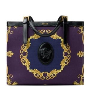 Versace Riviere Printed Canvas Tote - Multi-color