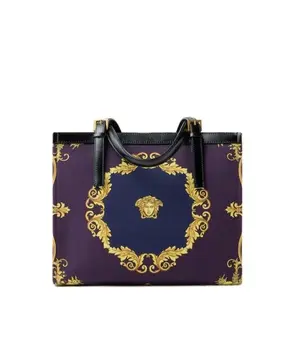 Versace Riviere Printed Canvas Tote - Multi-color