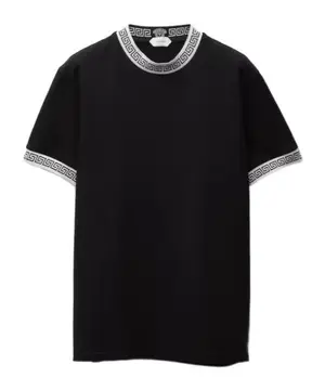 Versace Stretch Cotton-jersey Slim T-shirt - Black