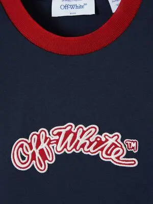 Off-White Logo-embroidered Cotton T-shirt