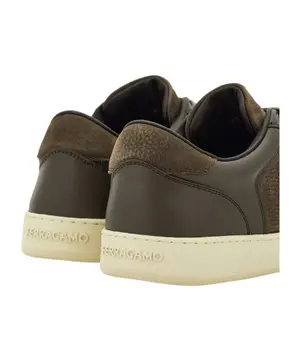 FERRAGAMO Vintage-inspired Leather And Suede Sneakers