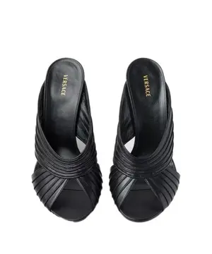 Versace Nappa Mules 90 Mm - Black