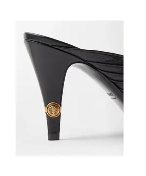 Versace Nappa Mules 90 Mm - Black